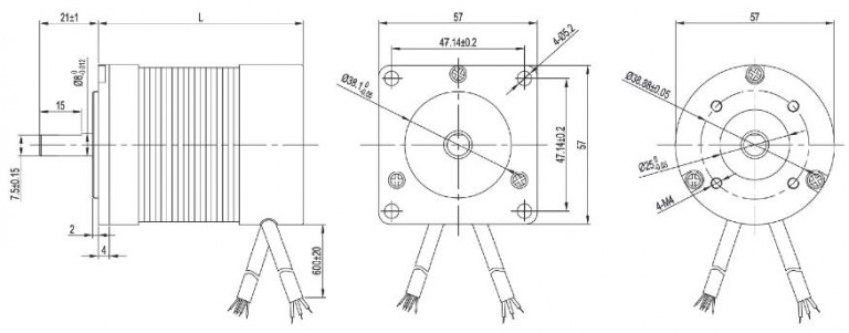 NEMA 23 Round Brushless DC Motor