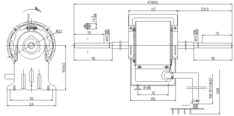 48 Frame PSC Motors - Permanent Split Capacitor Motors
